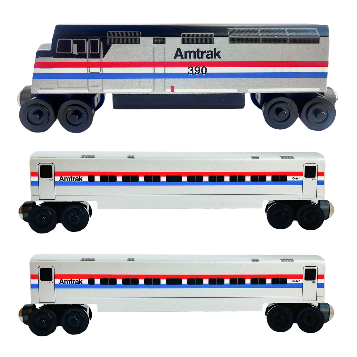 Amtrak F40 Intercity Train Set – The Whittle Shortline Railroad - Wooden Toy Trains!