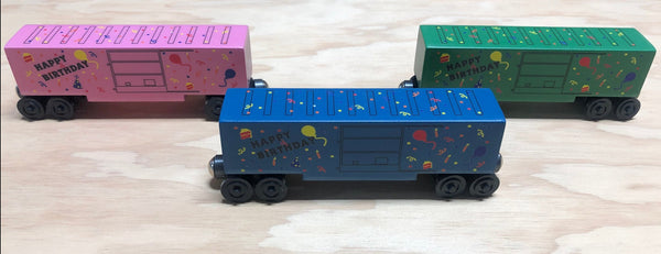 GREEN Birthday Hi-Cube Boxcar Toy Train by Whittle Shortline Railroad ...